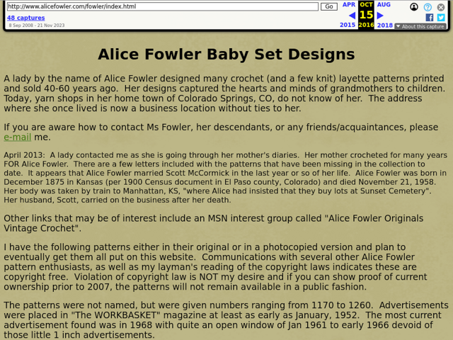 Ravelry: Alice Fowler Designs - patterns